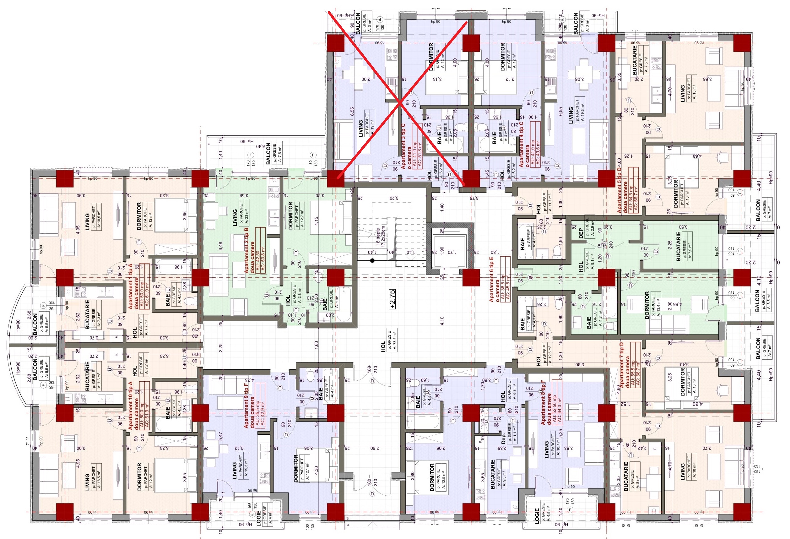 Disponibilitati Bloc C3 - Apartamente Copou